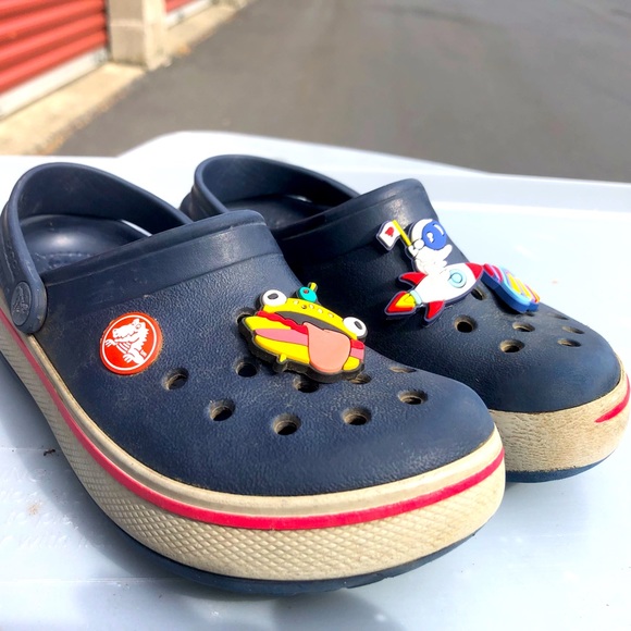 CROCS | Shoes | Crocs Crocband Toddler Clogs Blue White Iconic Comfort ...